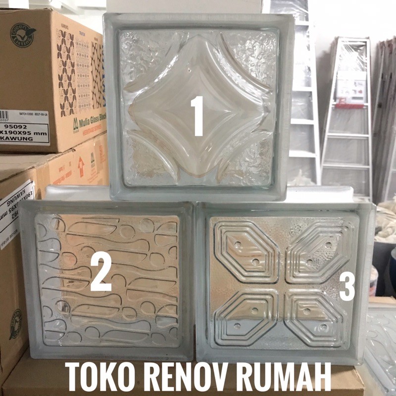 Jual glassblock kaca (bebas pilih motif)/ glass block kaca/ glassblok ...