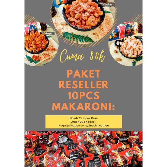 Jual Snack Netijen Paket Reseller Makaroni Isi 10Pcs Campur Varian Rasa Macaroni Premium 55Gram ...