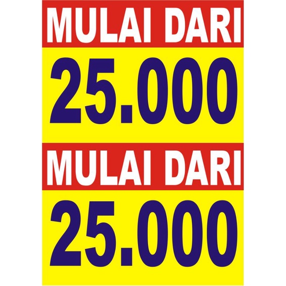 Jual MULAI DARI / KERTAS TULISAN LAMINATING / KERTAS HARGA BANDROL ...