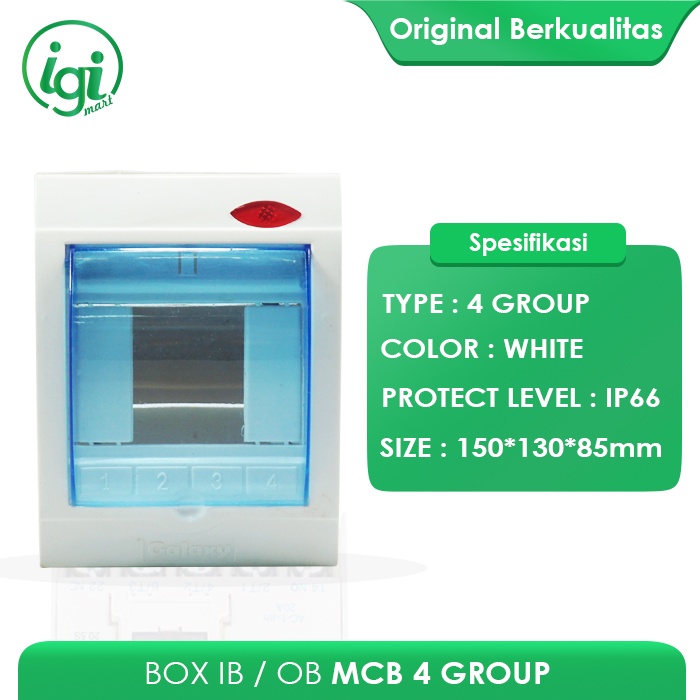 Jual BOX MCB 4 GROUP IB OB LED INDICATOR / RUMAH BOX PANEL MCB / FUSE BOX M | Shopee Indonesia