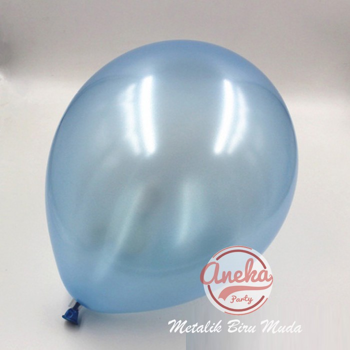 Jual Balon metalik Biru Muda / Balon latex / Balon Metalik 12 inch ...