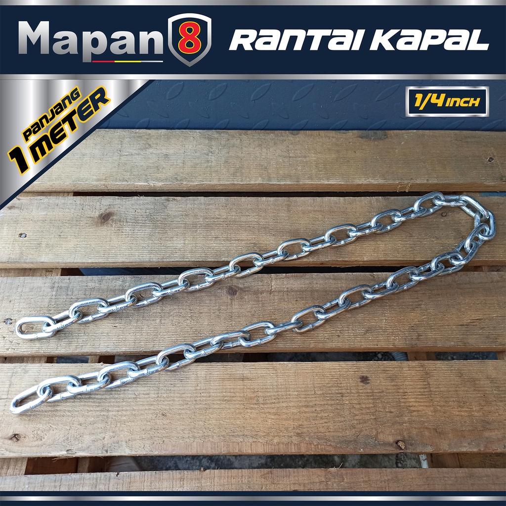 Jual Rantai Besi / Kapal Galvanized 6 mm ( 1/4 inch) panjang 1 meter ...