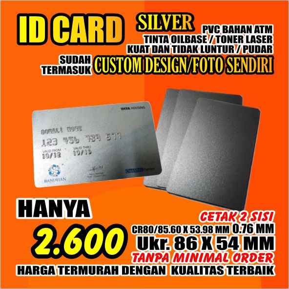Jual ID Card Kartu Identitas Member Anggota Karyawan Parkir Siswa ...