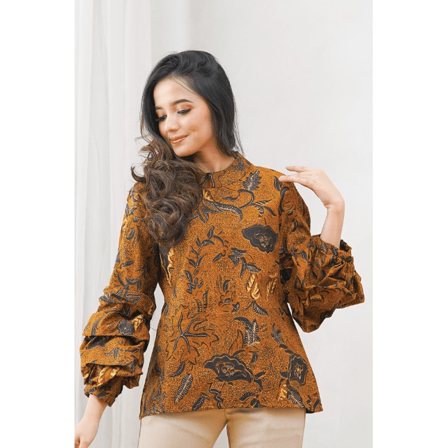 Jual NONA RARA - Keropi Sogan T0150 , Baju Batik Kasual Modern | Shopee ...