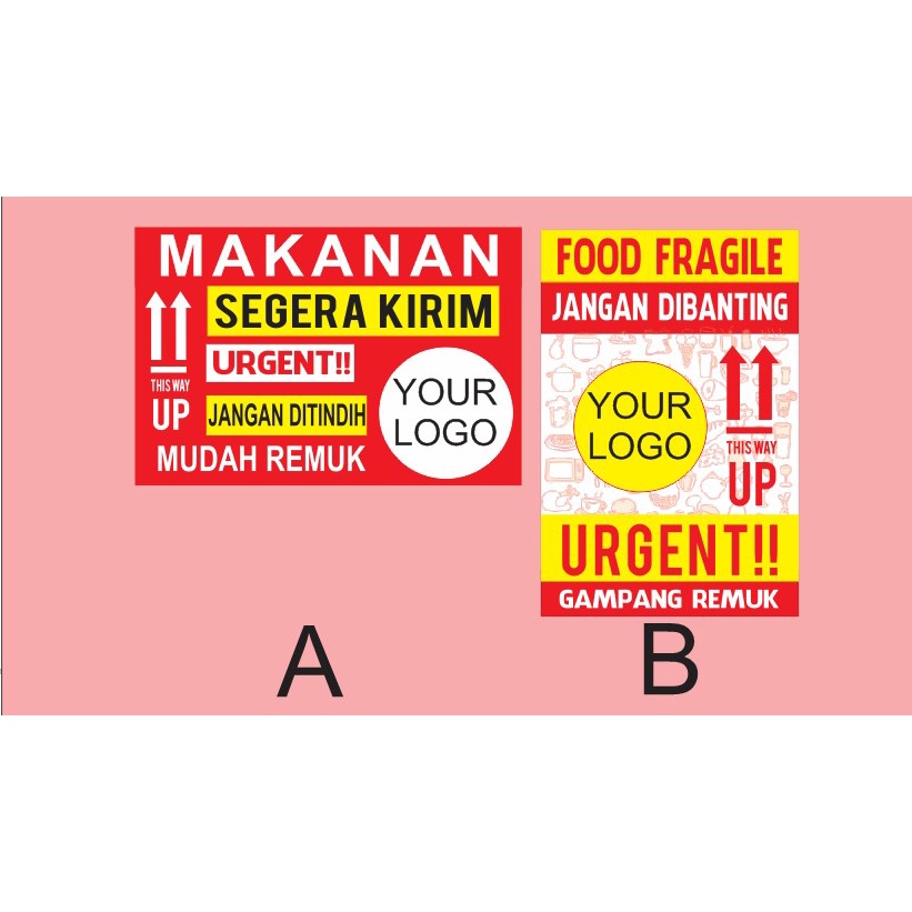 Jual sticker fragile makanan custom | Shopee Indonesia