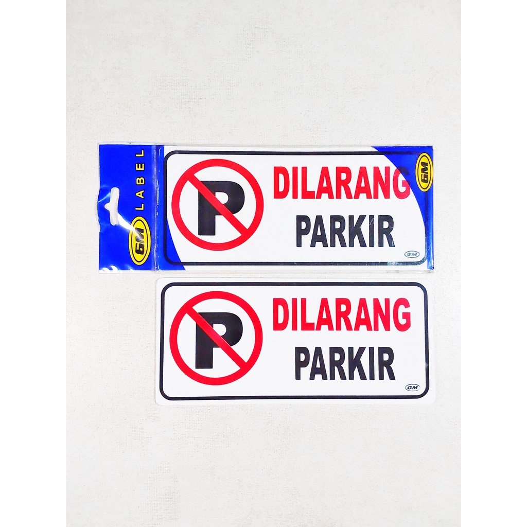 Jual PAPAN LABEL AKRILIK TULISAN DILARANG PARKIR / PAPAN LABEL DILARANG ...