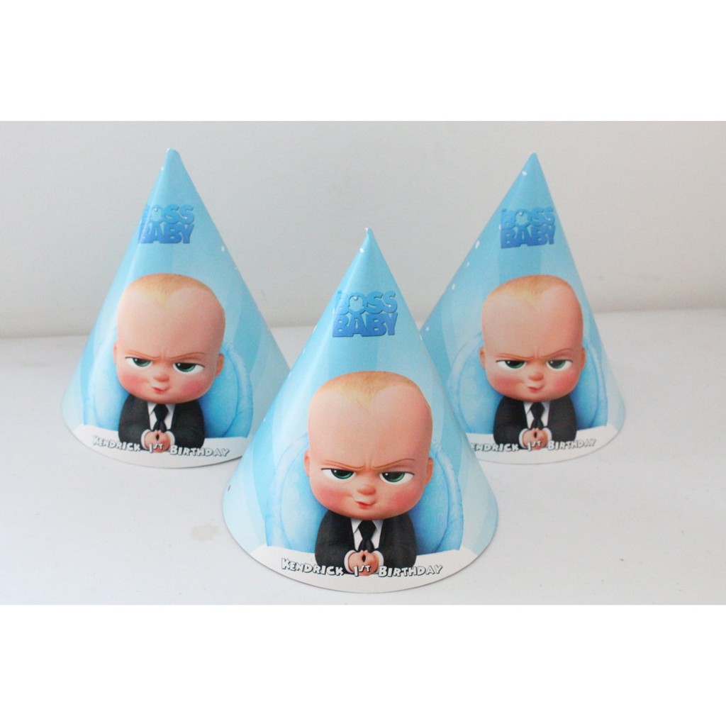 Jual topi ulang tahun baby boss / topi ultah baby boss / topi kerucut ...