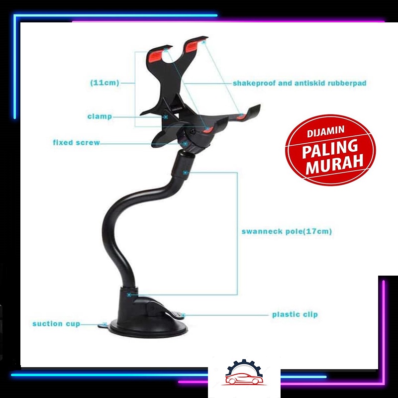 Jual Car Phone Holder Mobil Lazypod Lazy pod Panjang Tempat Jepit HP ...