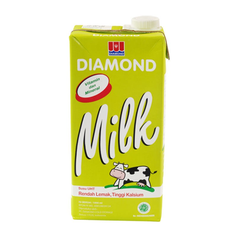 Jual Susu UHT Diamond Milk UHT Low Fat High Calcium 1Ltr 1000 ml ...