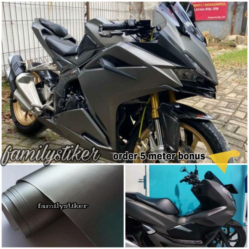 Jual sekotlet motor abu-abu Chrome doff stiker skotlet motor warna abu ...