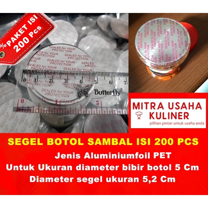 Jual Segel botol diameter 5,2 cm isi 200pcs penutup botol sambal ...