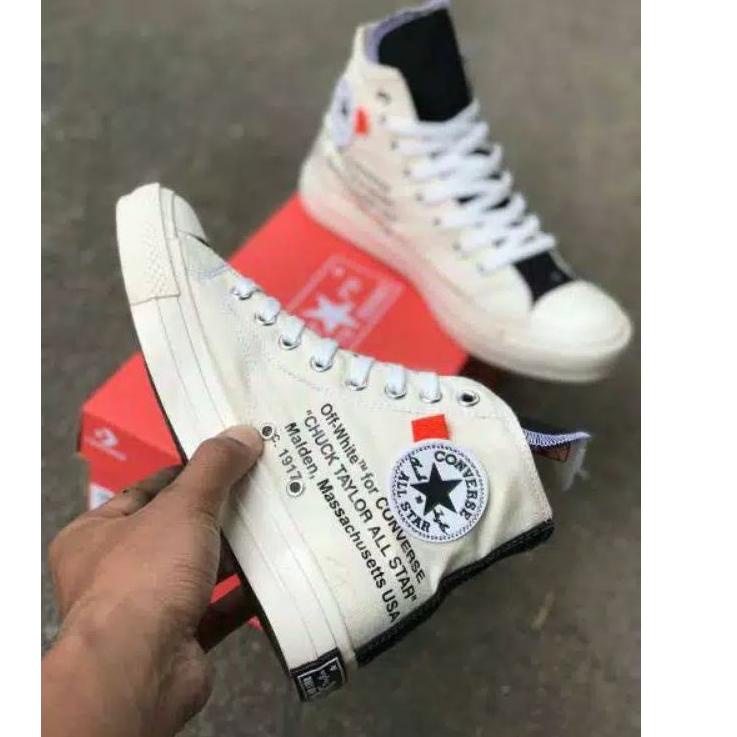 Jual Recomend Sepatu Sepatu Converse 70s X Off White Tinggi HITAM KREM ...