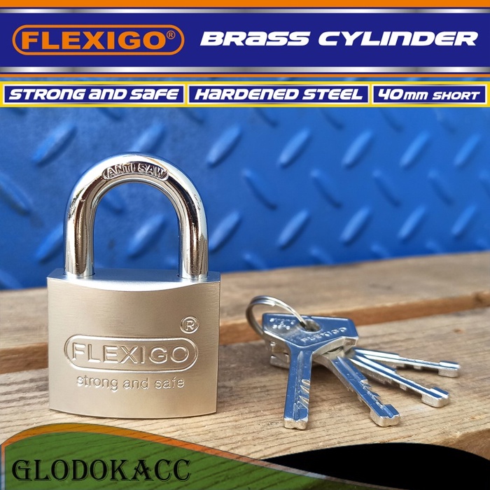 Jual Gembok Anti Maling 40 mm Pendek Flexigo Silinder Kuningan Anti ...