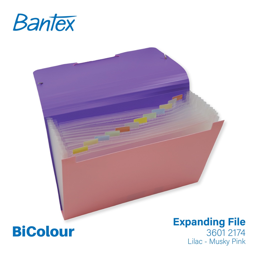 Jual Bantex Bicolour PP Expanding File FC 12 Pocket Anti Air Dengan ...