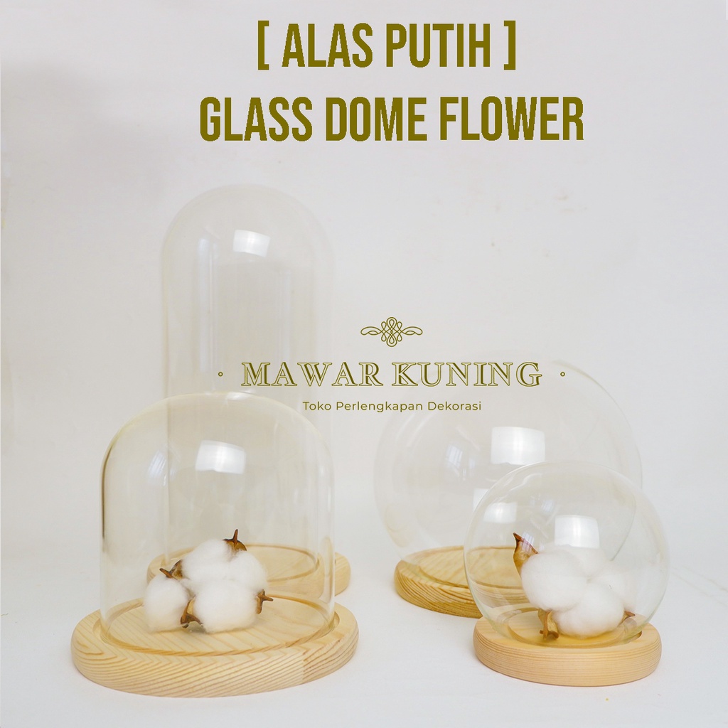 Jual [ Alas Putih ] Glass Dome Flower / Gelas Kaca Bunga | Shopee Indonesia