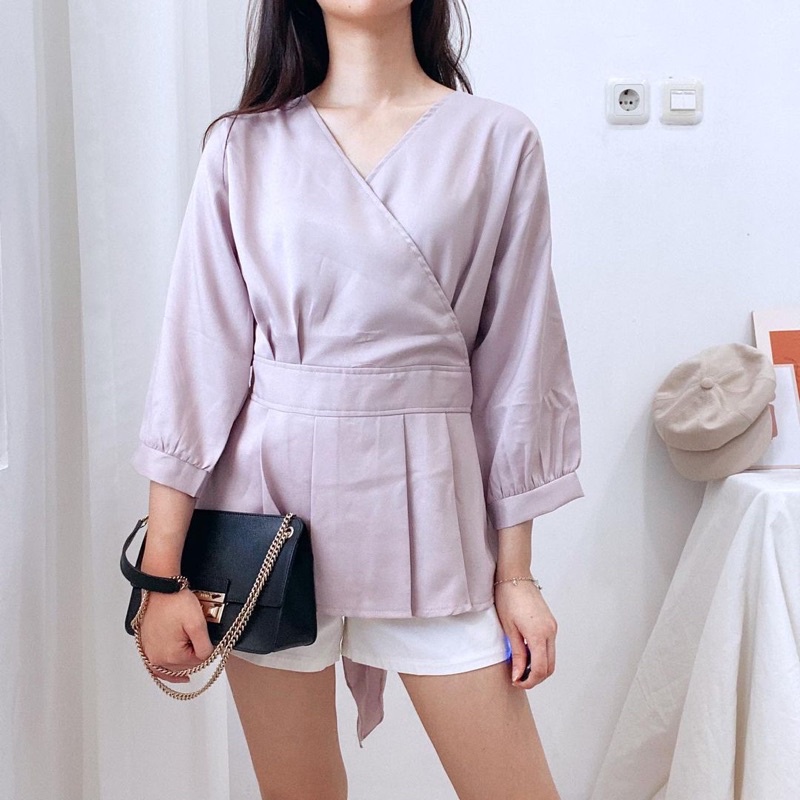 Jual LOVIN - DALMI Blouse Long Sleeve Kimono 3 Ways Top | Shopee Indonesia