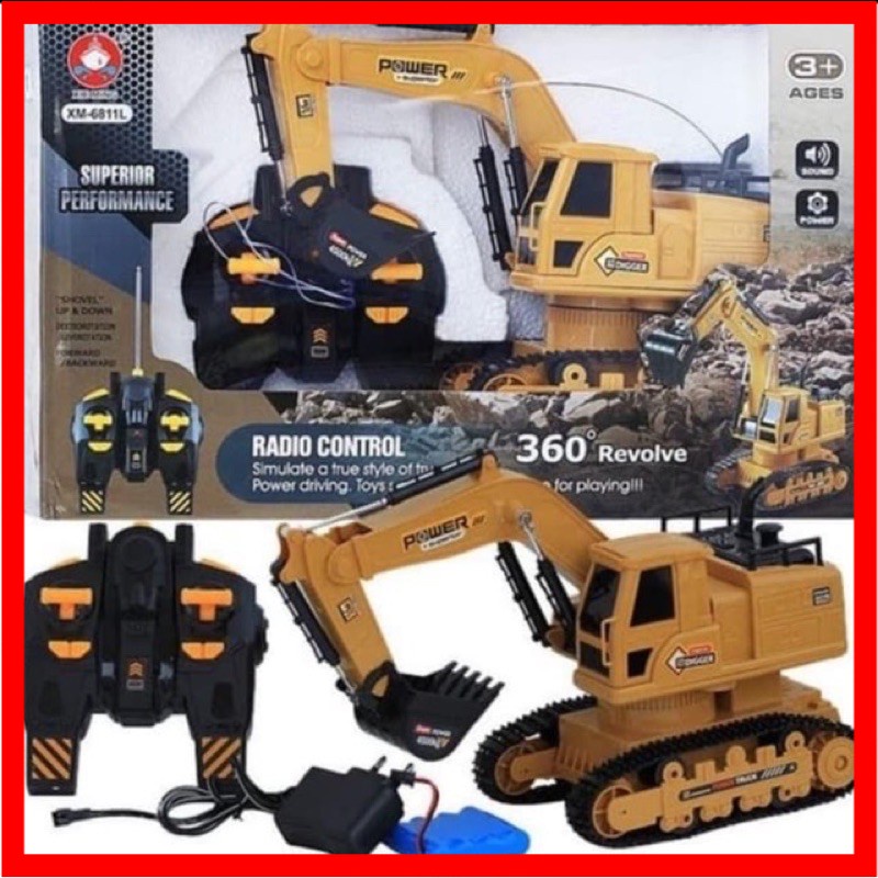 Jual mainan rc remote control alat berat excavator bego truk keruk ...