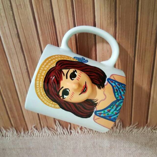 Jual Mug 3D Patung handmade lukisan karikatur ilustrasi lucu unik kado ...