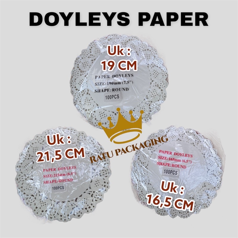 Jual RATU | Doyleys Paper Bulat / Kertas Alas Bulat Ukuran 6.5” , 7.5 ...