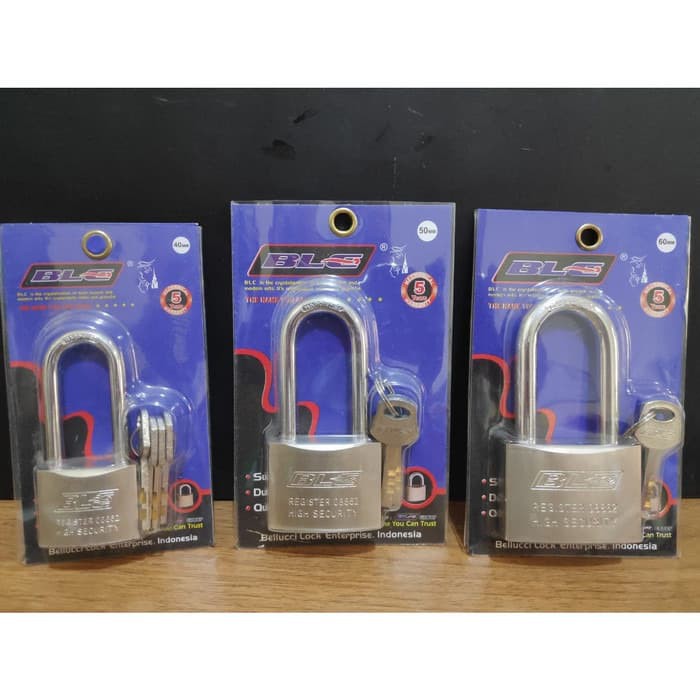 Jual Gembok Leher Panjang BLC Nekel Long Neck Padlock 40 50 60 mm ...