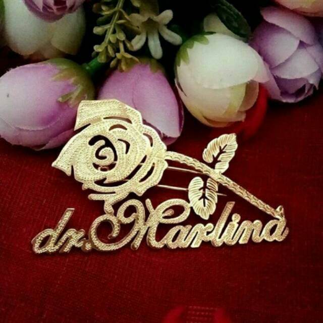 Jual BROS NAMA LAPIS EMAS / PIN DADA / NAMETAG / NAMA DADA / EMAS MURAH ...