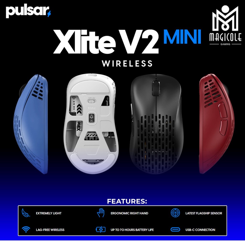 Jual Pulsar Xlite V2 Mini Wireless Gaming Mouse - 55g/Ergonomic/USB-C/3370 | Shopee Indonesia