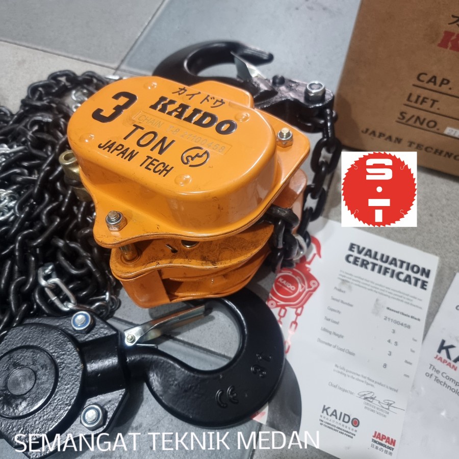 Jual CHAIN BLOCK KEREKAN KATROL HOIST 3TON 3 TON 20 METER 20MTR KAIDO ...