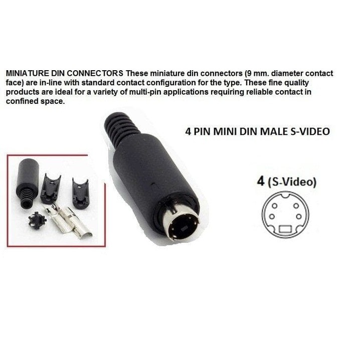 Jual CONNECTOR 4 PIN MINI DIN MALE | Shopee Indonesia
