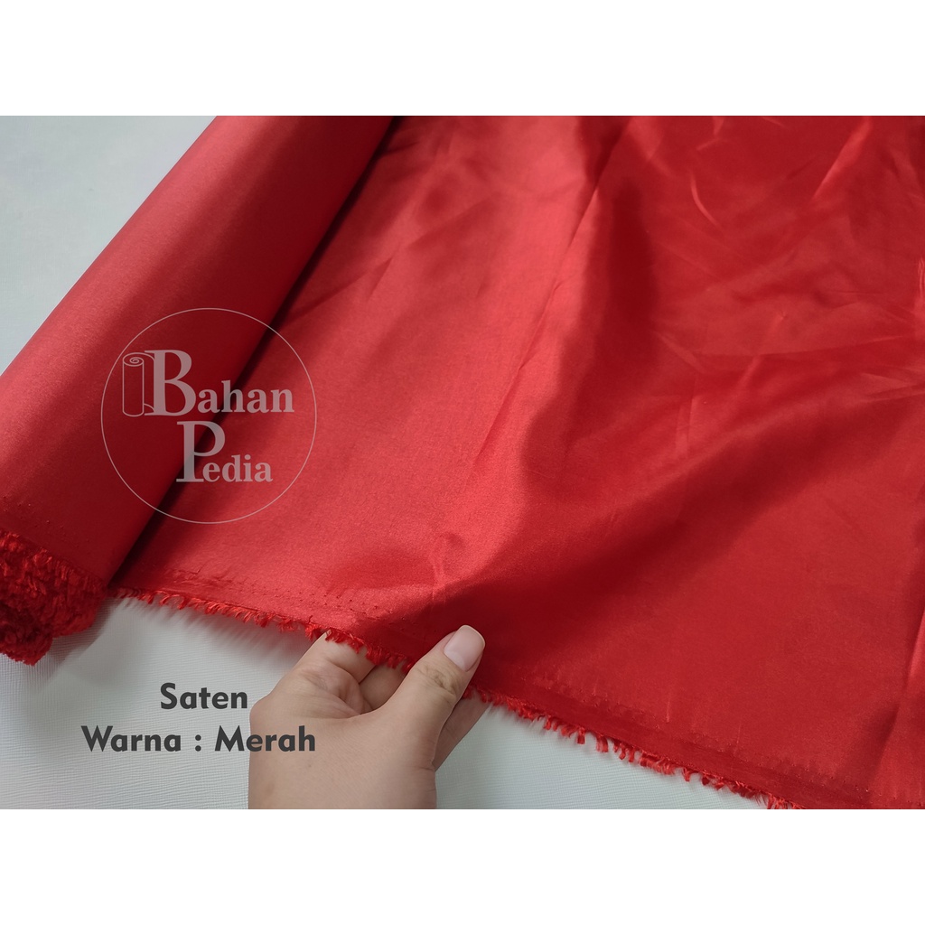 Jual [MTR] Kain Bahan Saten Satin Lemas Kilap 100 x 150 cm - Merah ...