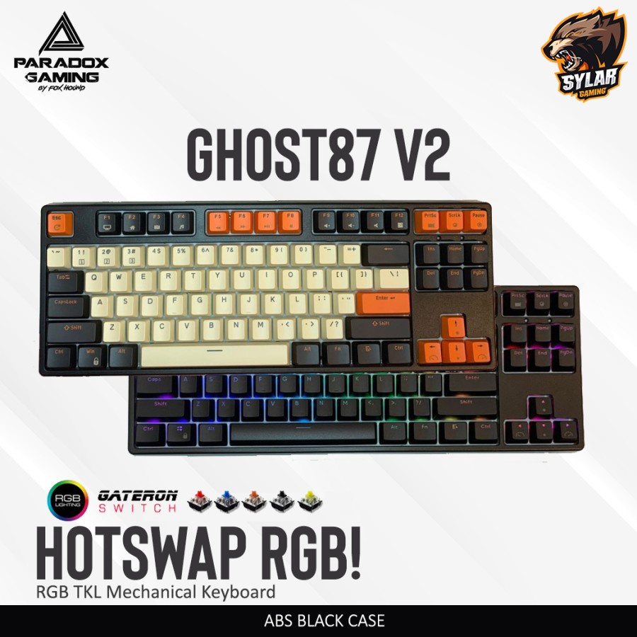Jual Paradox Gaming GHOST87 V2 Black Hotswap RGB Mechanical Gaming ...
