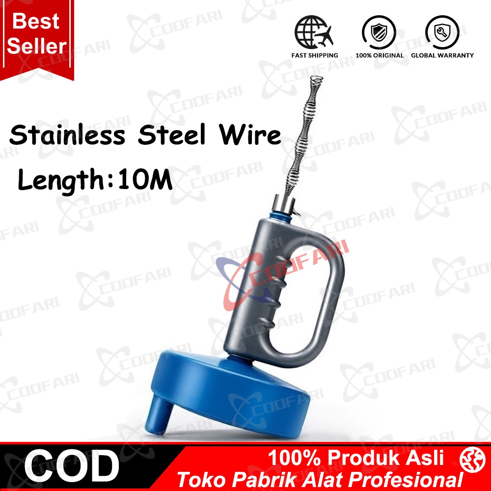 Jual PIPA PEMBERSIH SALURAN MAMPET PIPE CLEANER 10 METER SLING KAWAT ANTI MAMPET Alat Pembersih ...