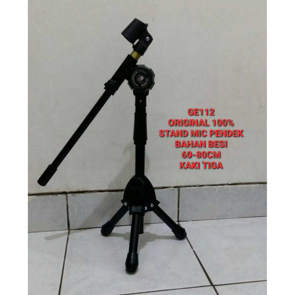 Jual GE112 ORIGINAL 100% stand mic kaki tiga pendek holder standing microphone mik penyangga ...
