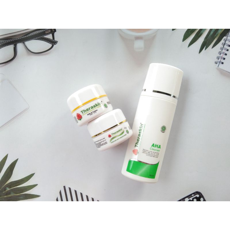 Jual THERASKIN PAKET FLEK RINGAN (PAKET ISI 3) AHA 8 CREAM / AHA ...