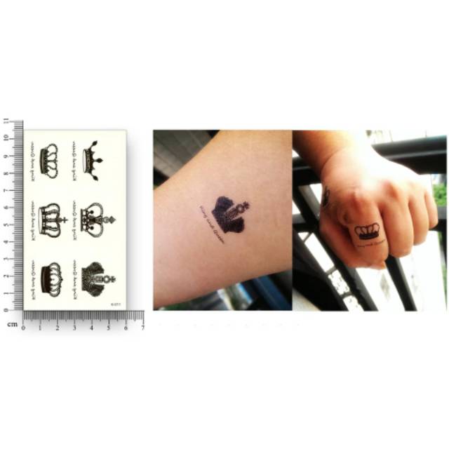 Jual 1 PCS Tattoo Temporary King And Queen Crown Tato Temporer Mahkota ...