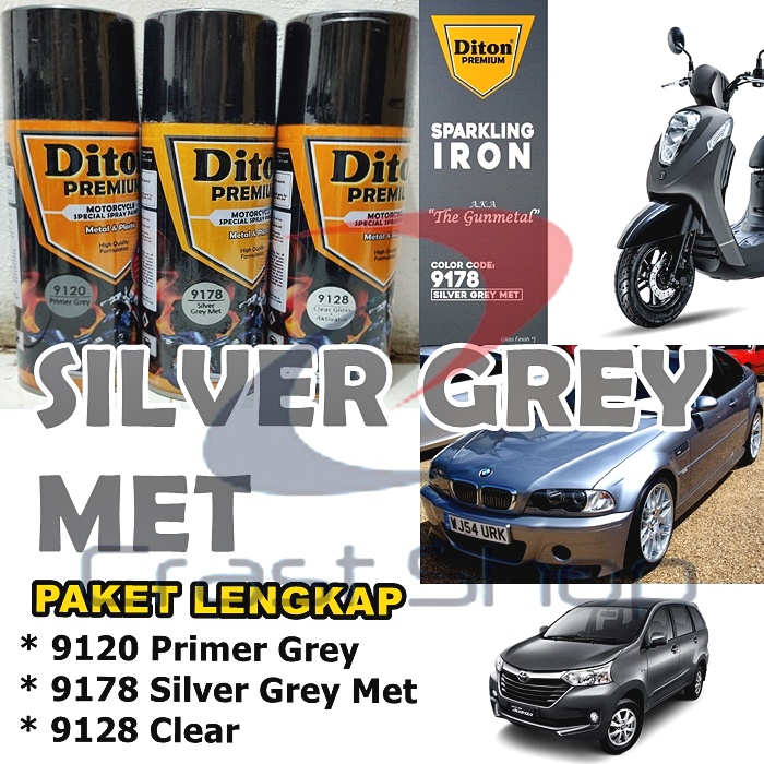 Jual Paket Lengkap Cat Pilox Diton Premium 9178 Silver Grey Met Perak ...