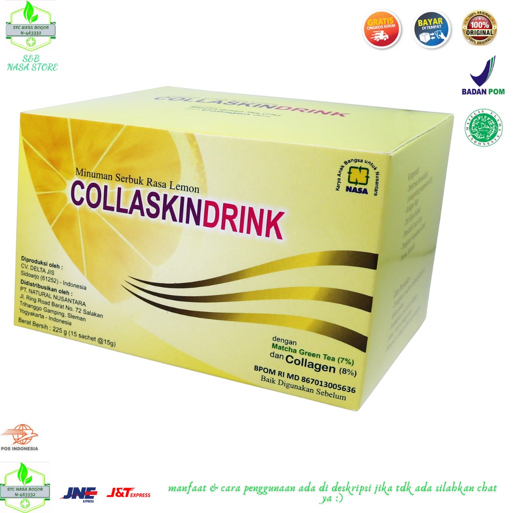 Jual Collaskin Drink Matcha Green Tea With Collagen Pemutih kulit Dan Penurun Berat Badan ...