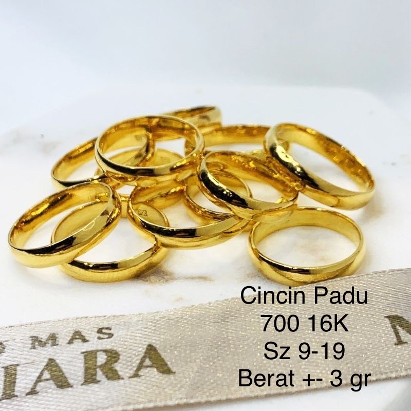 Jual Cincin Emas Padu Asli Model Polos Belah Rotan Kuning Kadar 700 ...