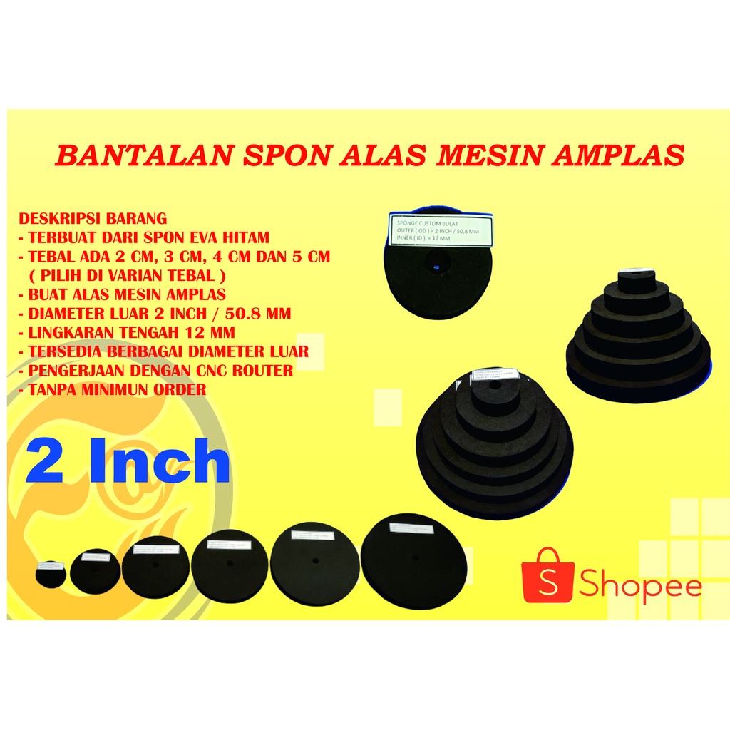 Jual SPON BULAT 2 INCH BANTALAN AMPLAS / SPONGE ALAS POLES GERINDA ...