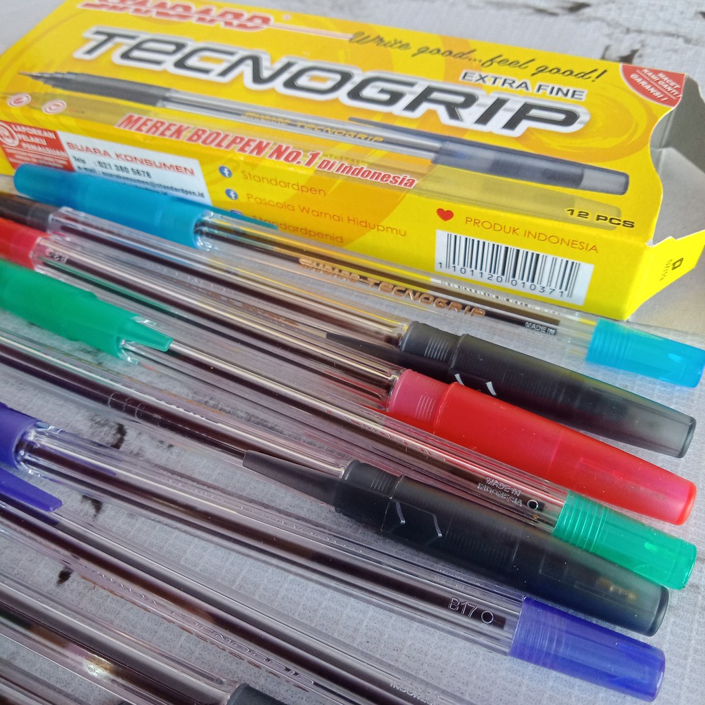 Jual PULPEN STANDARD TECNOGRIP EXTRA FINE MURAH ( PER PACK 12 PCS ...