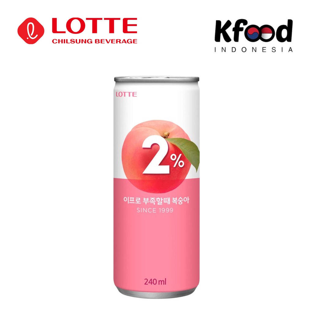 Jual Kfoodind - Lotte Refreshing water 2% peach flavour 240ml | Shopee Indonesia