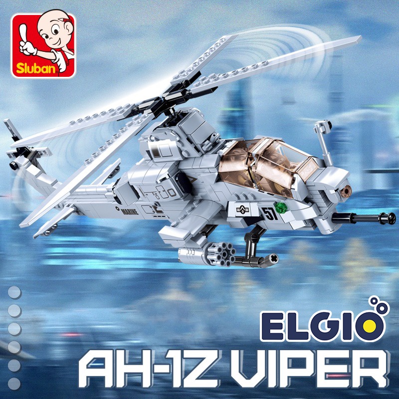 Jual Sluban Bricks Helikopter Perang Tempur Attack Helicopter M38 B0838 ...