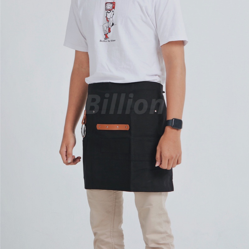 Jual Apron Barbershop Canvas Leather Celemek Barista Waiter Pria wanita ...