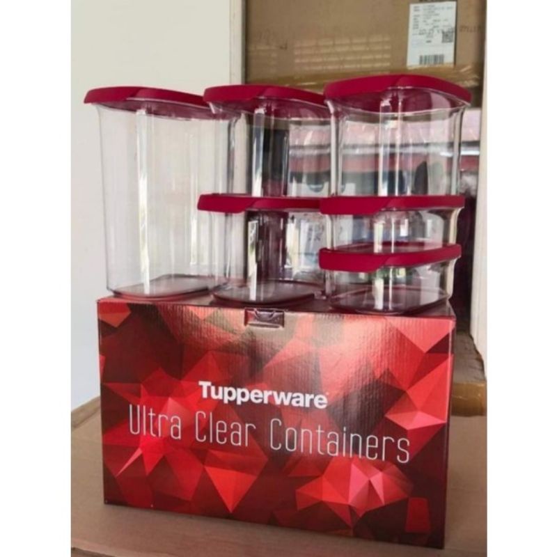 Jual ultra clear container tupperware 6pcs + box | Shopee Indonesia
