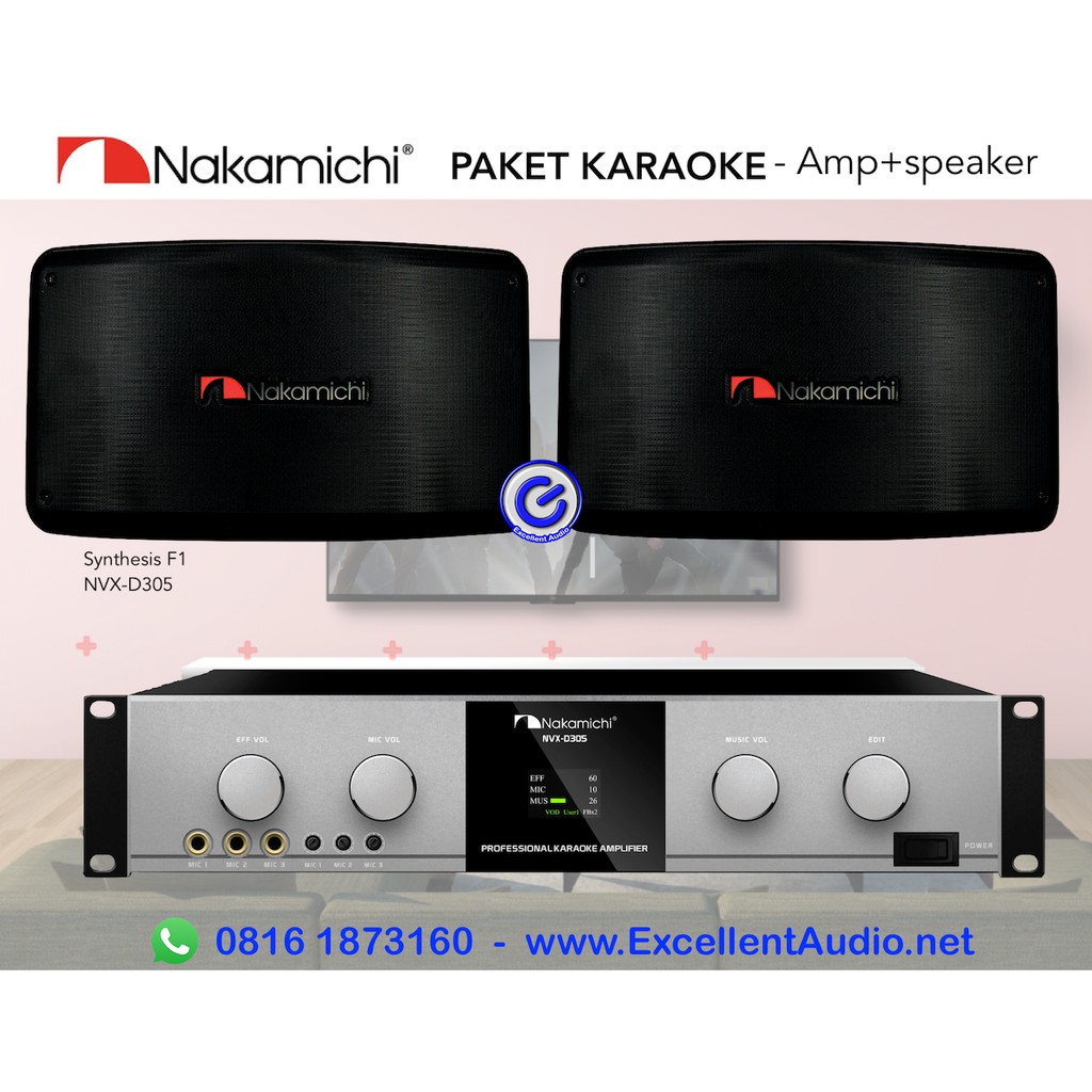 Jual Paket Karaoke Nakamichi Synthesis F1 NVXD305 ampli dan speaker karaoke | Shopee Indonesia