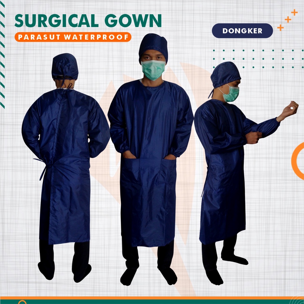 Jual APD Gown Surgical Parasut Waterproof baju bedah anti air bisa ...