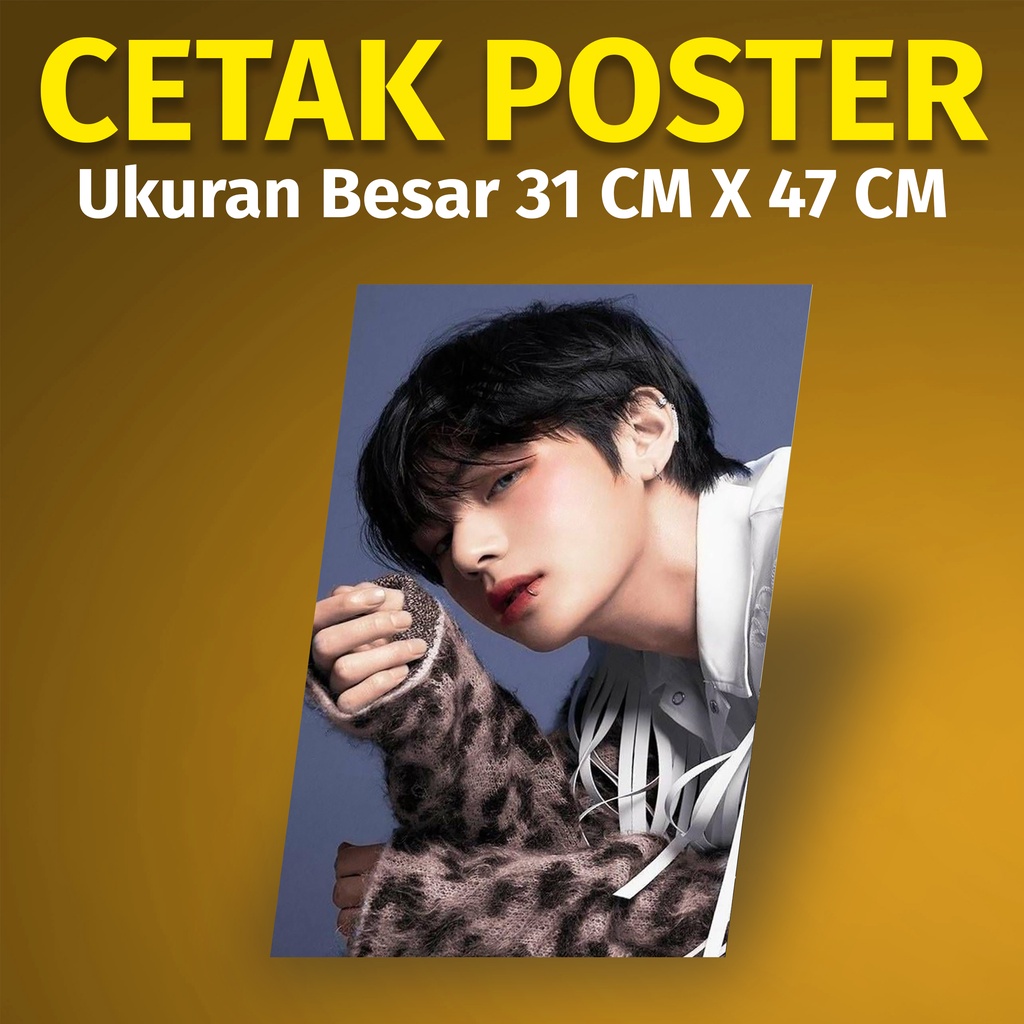 Jual CETAK POSTER BTS V MUKA SERIUS UKURAN (31CM X 47CM) PROSES CEPAT ...