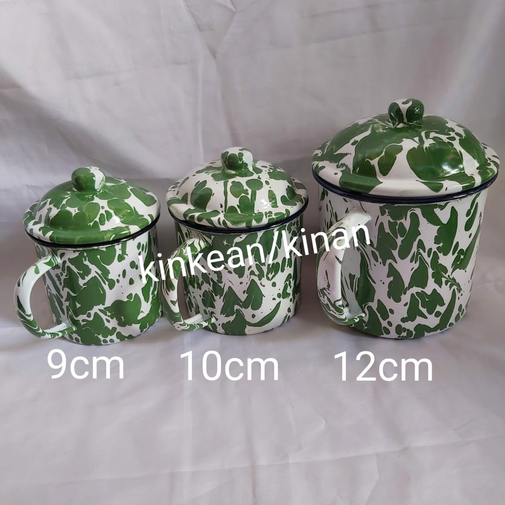 Jual Cangkir Mug Gelas Lurik Enamel Seng Kaleng Jadul Kuno Vintage ...