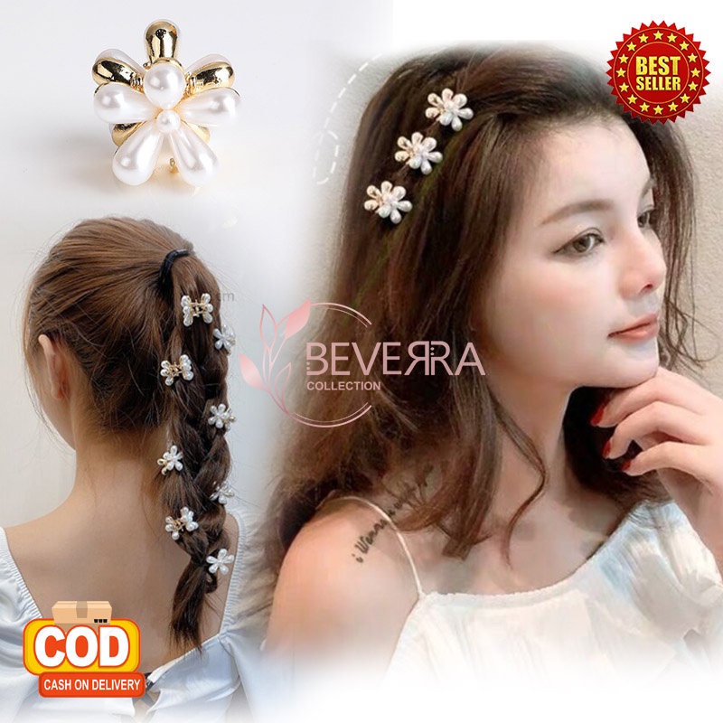 Jual JEPIT RAMBUT WANITA KOREA RETRO PEARL BUNGA ELEGANT AKSESORIS ...