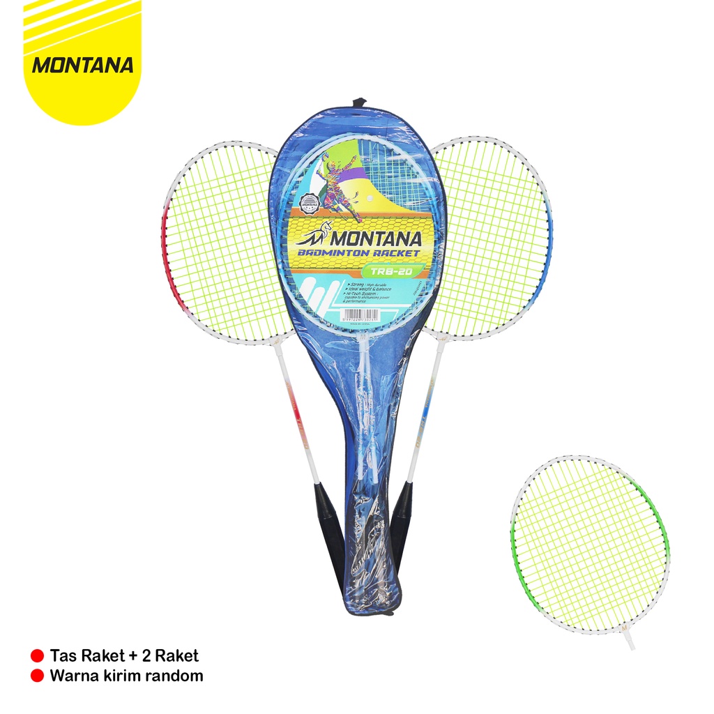 Jual MONTANA Badminton Racket 1 Set Raket Bulu Tangkis Free Tas TRB2D ...