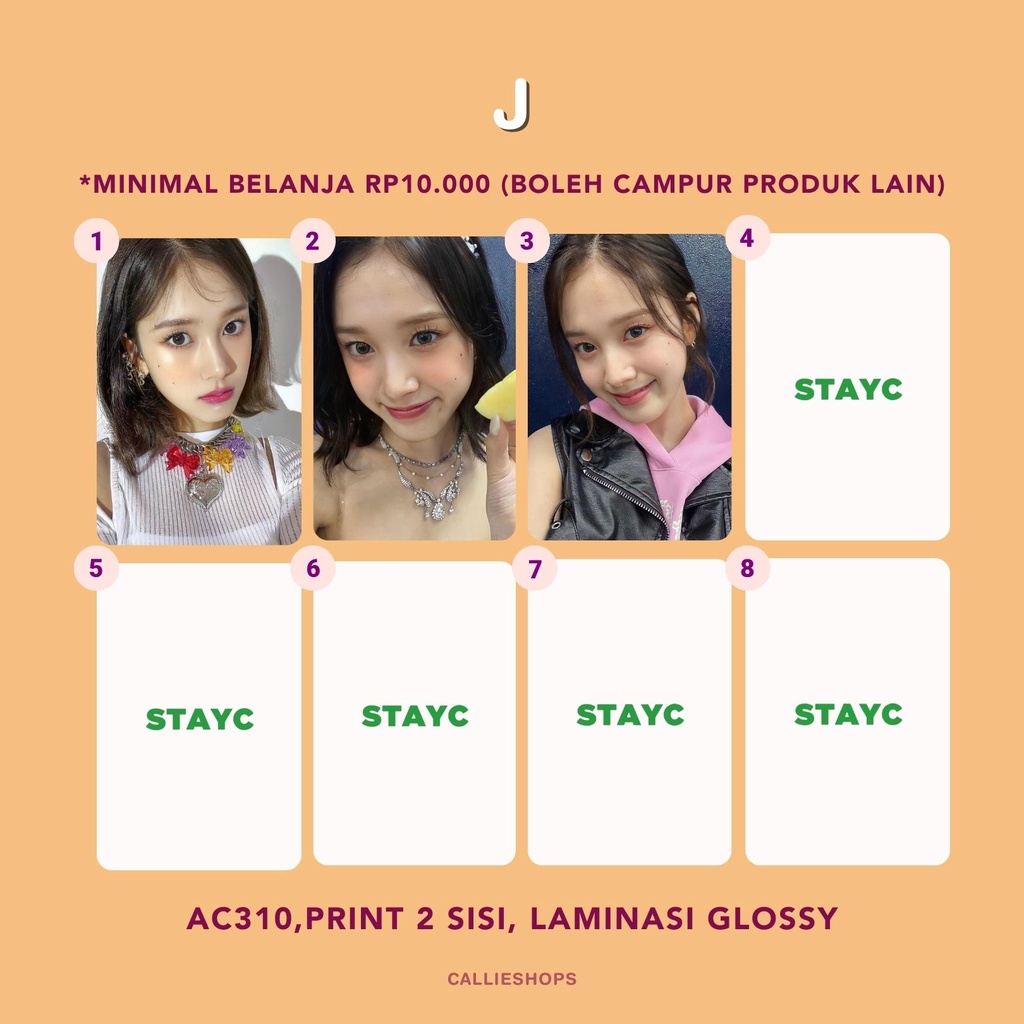 Jual STAYC Si-eun Yoon Sumin Isa Se-eun J Unofficial Photocard | Shopee Indonesia